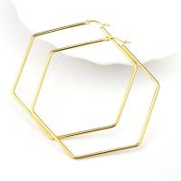 China Fashion Jewelry Simple Titanium Steel Geometric Earrings Stainless Steel Exaggerated Hexagonal Big Earrings Er0315D for sale
