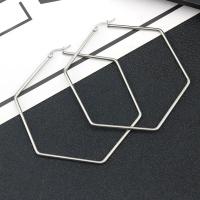 China Fashion Jewelry Simple Titanium Steel Geometric Earrings Stainless Steel Exaggerated Hexagonal Big Earrings Er0315D for sale