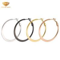 China Factory Direct Sale Flat Round Exaggerated Big Earrings Nightclub Fashion Big C-Shaped Earring Ear Buckle Titanium Steel Earrings Er0056 for sale