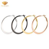 China Factory Direct Sale Flat Round Exaggerated Big Earrings Nightclub Fashion Big C-Shaped Earring Ear Buckle Titanium Steel Earrings Er0056 for sale