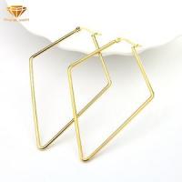 China Factory Wholesale European and American Fashion Simple Titanium Steel Geometric Earrings Stainless Steel Exaggerated Diamond Big Ear Ring Ear Jewelry Er0315b for sale