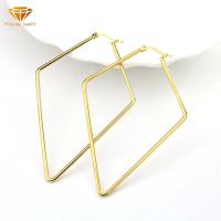 China Factory Wholesale European and American Fashion Simple Titanium Steel Geometric Earrings Stainless Steel Exaggerated Diamond Big Ear Ring Ear Jewelry Er0315b for sale