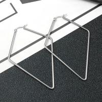 China Factory Wholesale European and American Fashion Simple Titanium Steel Geometric Earrings Stainless Steel Exaggerated Diamond Big Ear Ring Ear Jewelry Er0315b for sale