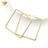 China Fashionable and Simple Titanium Steel Square Earrings Stainless Steel Exaggerated Diamond-Shaped Big Ear Ring Ear Jewelry Er0315A for sale