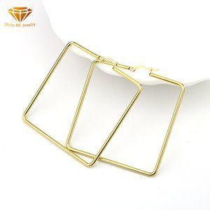 China Fashionable and Simple Titanium Steel Square Earrings Stainless Steel Exaggerated Diamond-Shaped Big Ear Ring Ear Jewelry Er0315A for sale