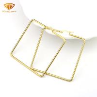 China Fashionable and Simple Titanium Steel Square Earrings Stainless Steel Exaggerated Diamond-Shaped Big Ear Ring Ear Jewelry Er0315A for sale