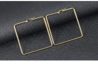 China Fashionable and Simple Titanium Steel Square Earrings Stainless Steel Exaggerated Diamond-Shaped Big Ear Ring Ear Jewelry Er0315A for sale