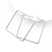 China Fashionable and Simple Titanium Steel Square Earrings Stainless Steel Exaggerated Diamond-Shaped Big Ear Ring Ear Jewelry Er0315A for sale