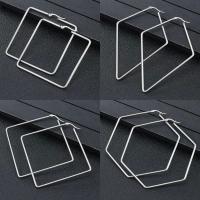 China Fashionable and Simple Titanium Steel Square Earrings Stainless Steel Exaggerated Diamond-Shaped Big Ear Ring Ear Jewelry Er0315A for sale