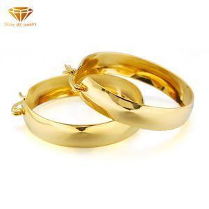 China European and American Fashion Wide Exaggerated Titanium Steel Earrings Stainless Steel Wide-Sided Curved Big Earrings Trend Round L Ear Buckle Er0074 for sale