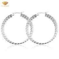 China Factory Wholesale Metal Titanium Steel Exaggerated Big Ear Buckle Twisted Big Ear Ring Three Loop Line Big Earrings Hypoallergenic Er0103 for sale