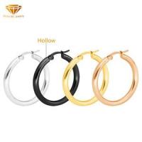 China Fashion Simple Earrings Round Hollow Wire Earring Titanium Steel Ear Buckle Thick New Earring Ear Jewelry Female Explosion Er1232 for sale