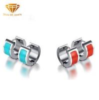 China Fashion Trend Earrings Temperament Ladies Earrings Titanium Steel Dripping Rubber Earrings All-Match Fashion Jewelry Er9221 for sale