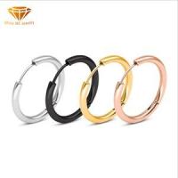 China Stainless Steel Jewelry Manufacturer Customized Proofing 2.5mm Stainless Steel Round Tube Small Ear Ring Steel Color Female Er9218 for sale