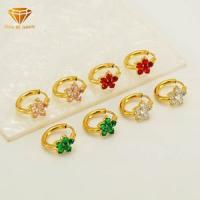 China European and American Ins Style Versatile Flowers, Zircon Earrings Stainless Steel Earrings Sweet and Niche High-End Titanium Steel Earrings for Women Sm949 for sale