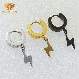 China European and American Fashion Stainless Steel Lightning Pendant Ear Buckle Titanium Steel Earrings Student Personality Ear Buckle Ear Stud Er0025 for sale