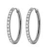 China High Quality High Polished Earrings Stainless Steel Buckle with Diamond Inlay Personalized Earrings Silver Earrings Erh020 for sale