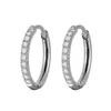 China High Quality High Polished Earrings Stainless Steel Buckle with Diamond Inlay Personalized Earrings Silver Earrings Erh020 for sale