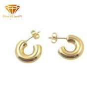 China European and American Ins Style Stainless Steel Horseshoe Buckle Earrings Female C-Shaped Woven Earrings Irregular Titanium Steel Earrings for Women Smer1232 for sale
