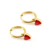China European and American Retro Ins Style High-End Circular Stainless Steel Earrings Female Internet Celebrity Temperament Love Zircon Titanium Steel Earrings Sm334 for sale