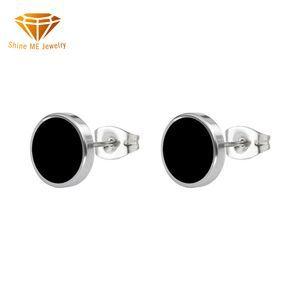 China European and American Fashion Titanium Steel Earrings Stainless Steel Round Cake Dumbbell Dripping Oil Barbell Earrings Female Hypoallergenic Ear Jewelry Er0113 for sale