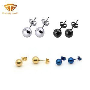 China Factory Wholesale Titanium Steel Stainless Steel Earrings Small Ball Fine Needle Earrings Fashion Hypoallergenic Earrings Er0123 for sale
