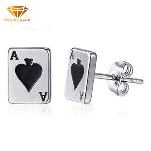 China Simple and Small Ace of Spades Earrings Poker Titanium Stainless Steel Surgical Steel Women′ S Earrings Er1091 for sale