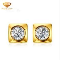 China Fashion Jewelry Gold Plating Earring 6mm Stainless Steel Rhinestone Earrings Gold Jewelry Earrings Er1093 for sale