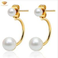 China Factory Wholesale Stainless Steel Titanium Steel Pearl U-Shaped Earrings Er4010 for sale