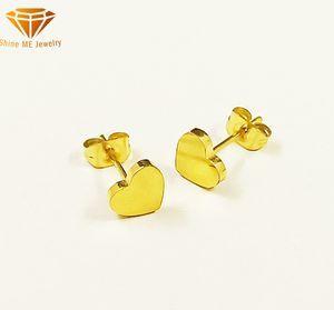 China Factory Wholesale Fashion Jewelry Stainless Steel Jewelry IP Gold Heart-Shaped Ear Studs Jewelry Er4249 for sale