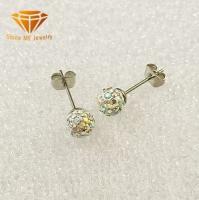 China Factory Wholesale Fashion Jewelry Stainless Steel Jewelry Ab CZ Ball Ear Studs Er4247 for sale
