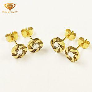China Shineme Jewelry Stainless Steel Gold Plating Round CZ Ear Piercing Ear Stud Er4101g for sale