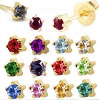 China Fashion Jewelry 316L Stainless Steel Jewelry Five Claw Ear Studs Birthstone Ear Piercing Ear Rring Er5868 for sale