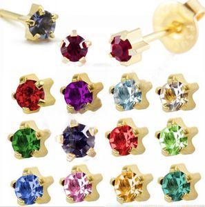 China Fashion Jewelry 316L Stainless Steel Jewelry Five Claw Ear Studs Birthstone Ear Piercing Ear Rring Er5868 for sale