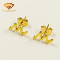 China Fashion Jewelry Stainless Steel Jewelry IP Gold Earrings Ear Studs Piercing Er4819 for sale