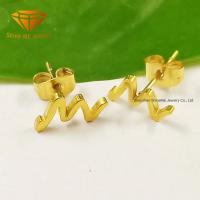 China Fashion Jewelry Stainless Steel Jewelry IP Gold Earrings Ear Studs Piercing Er4819 for sale