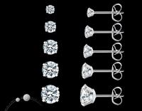 China Fashionable Stainless Steel Four Claw AAA Transparent White Zircon Earrings Anti Allergic Ear Studs Manufacturer Direct Sales Er2306 for sale