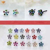 China New Plum Blossom Resin Earrings, Fashionable Color Water Diamond Earrings, Resin Ear Hole Nourishing Color Earrings Rner2412 for sale