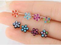 China New Plum Blossom Resin Earrings, Fashionable Color Water Diamond Earrings, Resin Ear Hole Nourishing Color Earrings Rner2412 for sale
