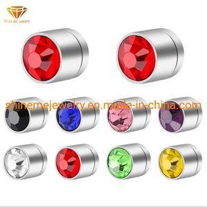China Fashion Jewelry Piercing Ear Clip Stainless Steel Silver 5mm Zircon Stainless Steel Ear Stud Er3986 for sale