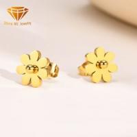 China Stainless Steel Daisy Earrings Gold Women's Fashion Personalized Jewelry Ers397 for sale
