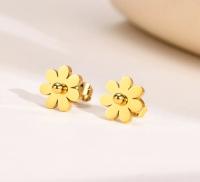 China Stainless Steel Daisy Earrings Gold Women's Fashion Personalized Jewelry Ers397 for sale