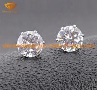 China Wholesales Fashion Jewelry White Zircon Stone Earrings Round Six-Prong Inlay Diamond Titanium Steel Stainless Steel Earrings Er3982 for sale