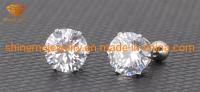 China Wholesales Fashion Jewelry White Zircon Stone Earrings Round Six-Prong Inlay Diamond Titanium Steel Stainless Steel Earrings Er3982 for sale