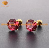 China Fashion Titanium Steel Stainless Steel Four Claws 6mm AAA Crystal Color Zircon Earrings Female Ear Stud Jewelry Er2923 for sale