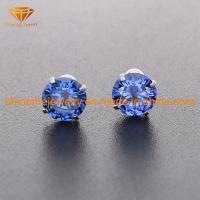 China Fashion Titanium Steel Stainless Steel Four Claws 6mm AAA Crystal Color Zircon Earrings Female Ear Stud Jewelry Er2923 for sale