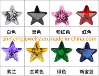 China Medical Stainless Steel Inlay 6mm Pentagram Colors AAA Zircon Hypoallergenic Earrings Er3980 for sale