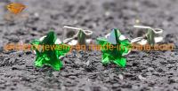 China Medical Stainless Steel Inlay 6mm Pentagram Colors AAA Zircon Hypoallergenic Earrings Er3980 for sale