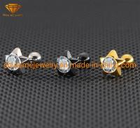 China Fashion Titanium Steel Inlaid Zircon Small Earrings Stainless Steel Ball Exquisite Pentagram Earrings for Women Er2933 for sale