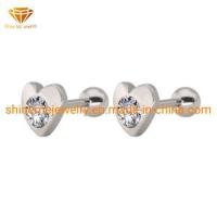 China New Korean Fashion Heart-Shaped Love Titanium Steel Belt Zircon Earrings Stainless Steel Earrings Hypoallergenic Ear Studs Er2937 for sale